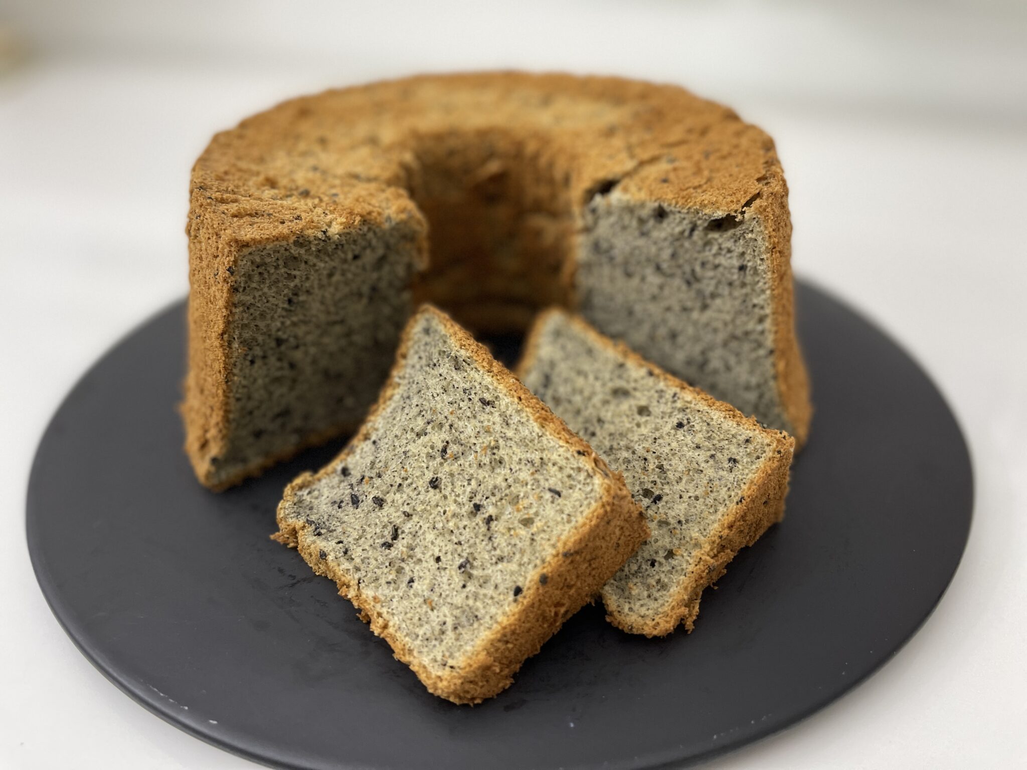 Black Sesame Chiffon Cake Recipe | Bake with Bakabee